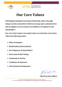 Quality & Core Values – Vital Engineering